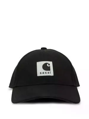 Sacai X Carhartt Wip Logo-patch Baseball Cap - Black