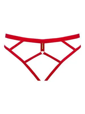 MAISON CLOSE Velvet Open Briefs - Red
