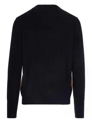 BALLANTYNE Argyle Pattern Pullover Sweater - Black