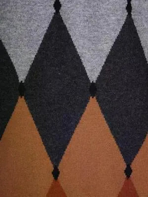 BALLANTYNE Argyle Pattern Pullover Sweater - Black