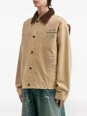AFTERMATHS Logo-print Shirt Jacket