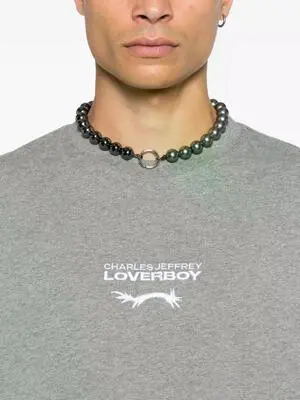 CHARLES JEFFREY Logo-embroidered T-shirt