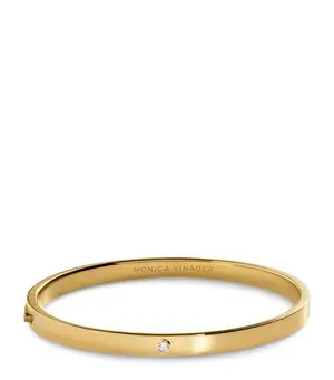 Monica Vinader Vermeil And Diamond Solitaire Bangle - Gold