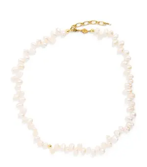 Anni Lu Gold-plated Pearly Drop Necklace - Ivory