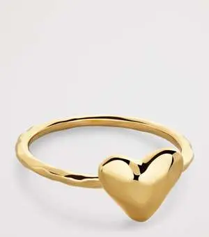 Monica Vinader Vermeil Heart Ring - Gold