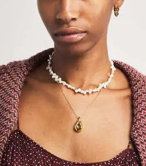 Anni Lu Plated Pebble Necklace