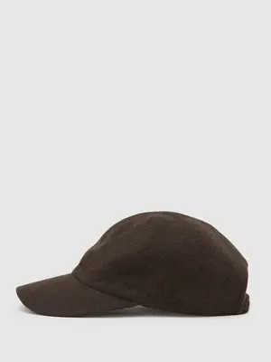REISS Blake Atelier Cashmere Cap - Chocolate Brown