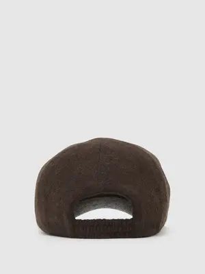 REISS Blake Atelier Cashmere Cap - Chocolate Brown