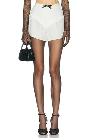 Alessandra Rich Silk Short - White
