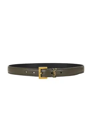 Saint Laurent Cassandre Belt - Artichocke Green