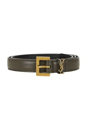Saint Laurent Cassandre Belt - Artichocke Green