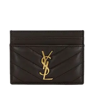 Saint Laurent Credit Card Case In Charcoal Urban Chic