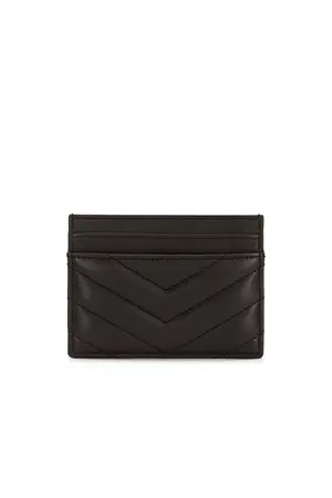 Saint Laurent Credit Card Case In Charcoal - Urban Chic