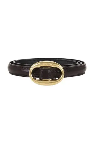 Saint Laurent Oval Buckle Thin Belt - Mountain Rock