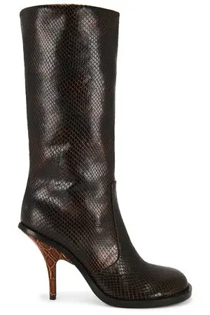Dries Van Noten Leather Boot - Dark Brown