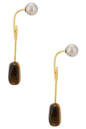 Dries Van Noten Ball Stud Earrings - Tiger-eye