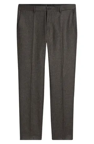 BOSS Genius Slim Fit Microcheck Brushed Wool Dress Pants