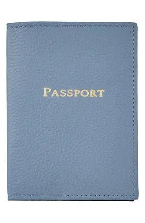 GRAPHIC IMAGE Leather Passport Cover - Slate Blue