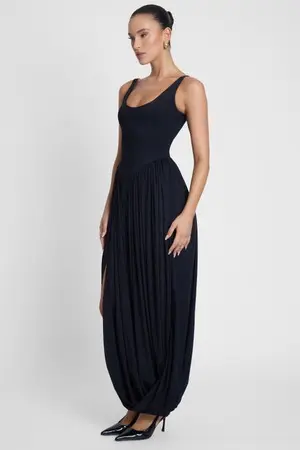 LEAU Dionysus Sculpt Drape Midi Dress