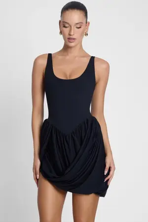 LEAU Sculpt Drape Mini Dress