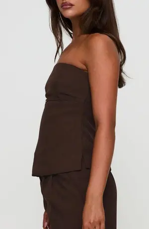 Princess Polly Strapless Top - Chocolate