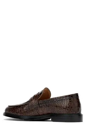 MARC NOLAN Calum Croc Embossed Penny Loafer