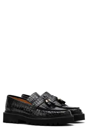 MARC NOLAN Journey Croc-embossed Tassel Loafer
