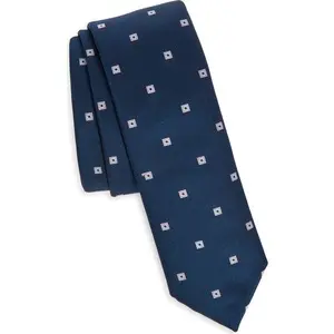 Hugo Boss Geometric Jacquard Neck Tie - Dark Blue