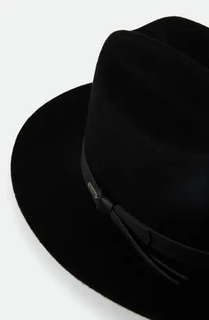 Brixton Hitch Ranch Wool Fedora - Black/black
