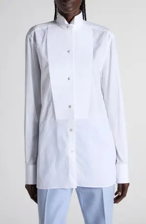 TOM FORD Bib Front Cotton Voile Button-up Shirt