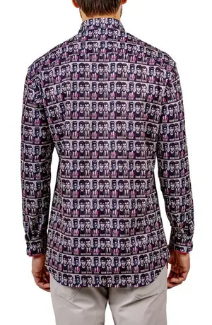 MACEOO Fibonacci Stretch Ascension 3321 Contemporary Fit Button-up Shirt - Black