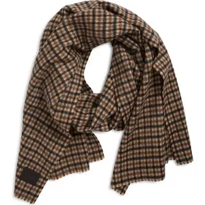 Vince Double Face Check Wool & Cashmere Scarf - Black Grape