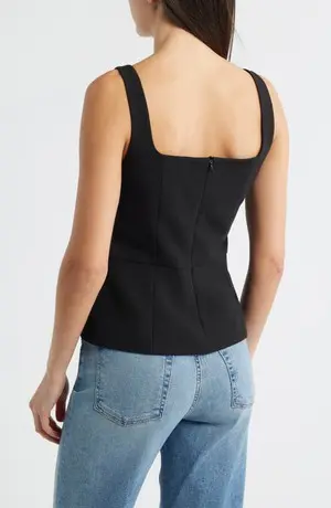French Connection Azra Bow Peplum Top