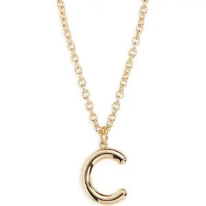 ROXANNE ASSOULIN Puffy Initial Pendant Necklace Gold - C