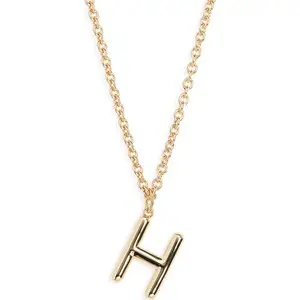 ROXANNE ASSOULIN Puffy Initial Pendant Necklace Gold - H