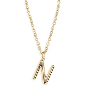 ROXANNE ASSOULIN Puffy Initial Pendant Necklace Gold - N