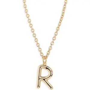 ROXANNE ASSOULIN Puffy Initial Pendant Necklace Gold - R