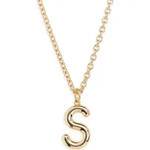 ROXANNE ASSOULIN Puffy Initial Pendant Necklace Gold - S