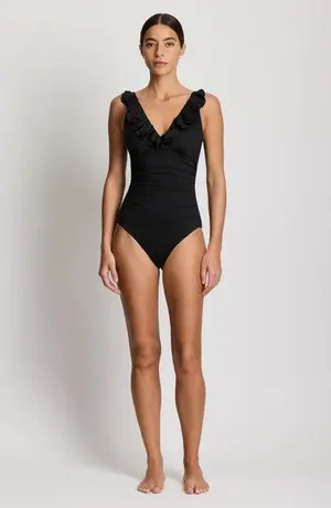 Ralph Lauren Ruffle Underwire One-piece Swimsuit