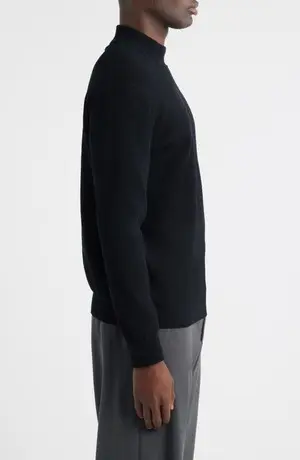 Nn07 Davy 6429 Ribbed Mock Neck Sweater - Black