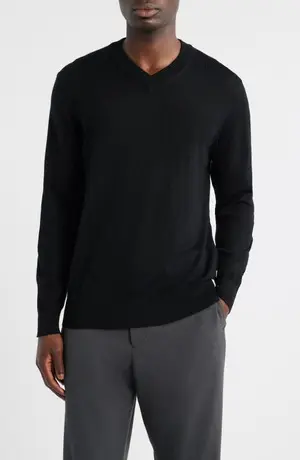 Nn07 Serge 6584 Wool Blend V-neck Sweater - Black