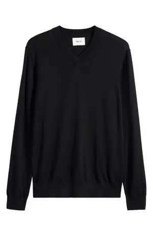 Nn07 Serge 6584 Wool Blend V-neck Sweater - Black