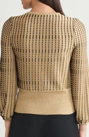 Ming Wang Metallic Knit Top