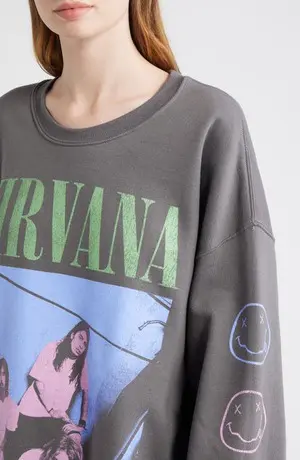 MERCH TRAFFIC Nirvana Graphic Cotton-blend Sweatshirt