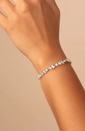 Sterling Forever Ellery Cubic Zirconia Tennis Bracelet - Silver