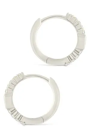 Sterling Forever Cubic Zirconia Hoop Earrings - Silver