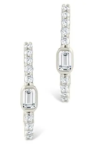 Sterling Forever Cubic Zirconia Hoop Earrings - Silver