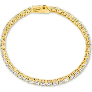Sterling Forever Jadon Cubic Zirconia Tennis Bracelet - Gold