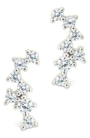 Sterling Forever Cubic Zirconia Ear Crawlers - Silver
