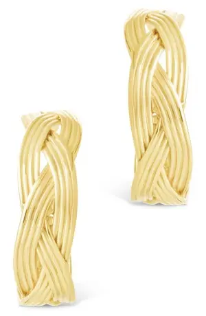 Sterling Forever Janet Ribbed Hoop Earrings - Gold